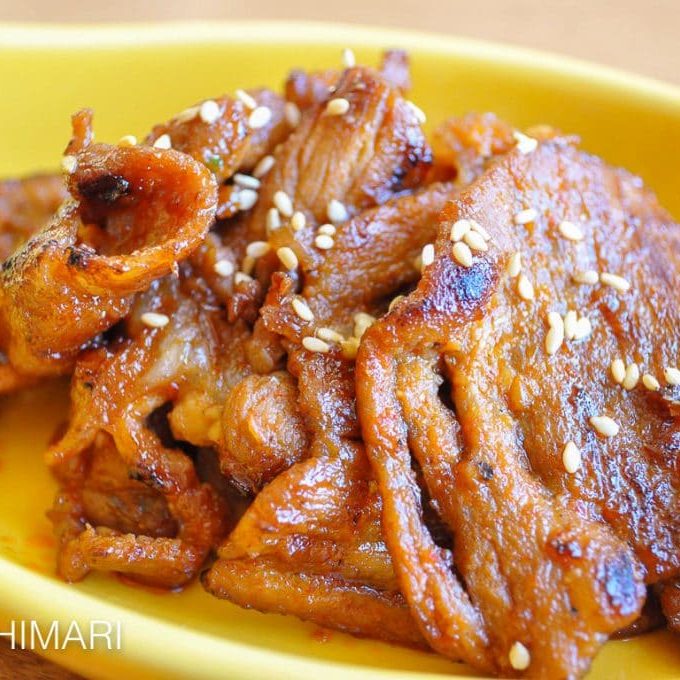 Spicy Squid and Pork Stir-Fry (Osam Bulgogi 오삼불고기) - Kimchimari
