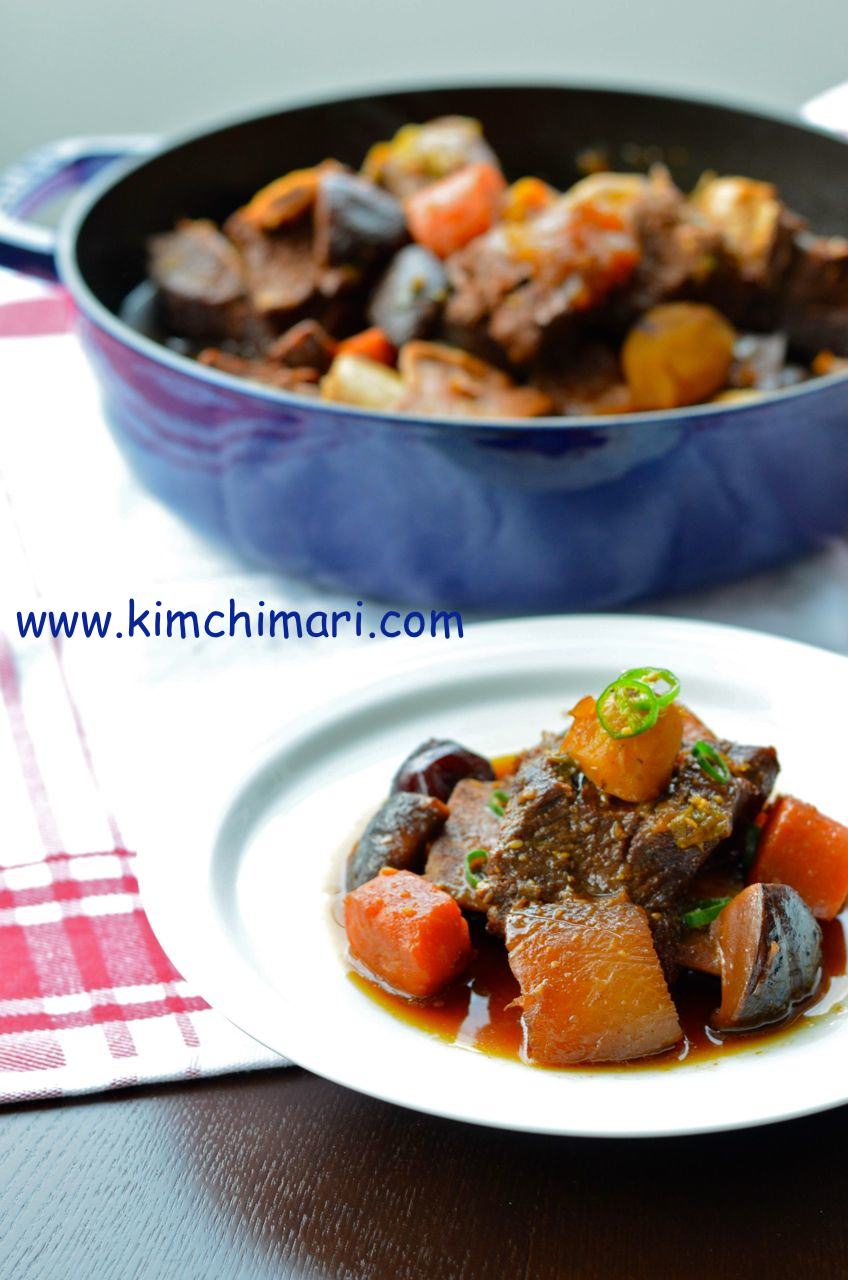 Sweet and Savory Beef Rib Stew (갈비찜 Galbijjim/Kalbijjim) | Kimchimari