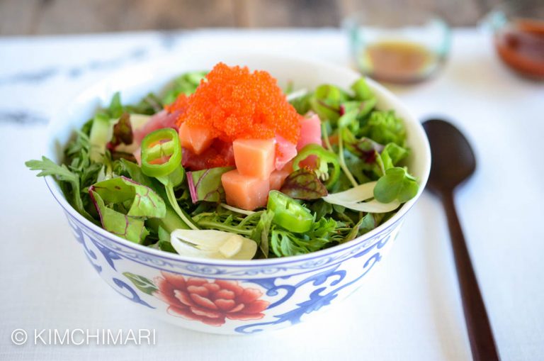 Korean Rice Bowl with Sashimi - Hoedeopbap - Kimchimari