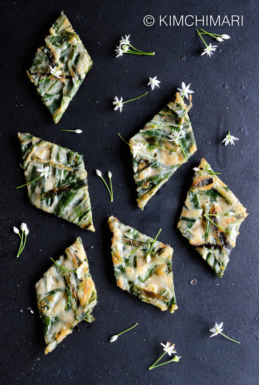 Korean Chive Pancake (Buchujeon) with Chive Flowers! - Kimchimari