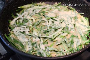 Korean Chive Pancake (Buchujeon) with Chive Flowers! - Kimchimari