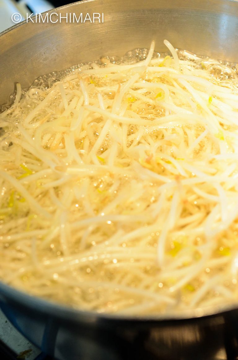 Best Korean Bean Sprouts Recipe - Sukju Namul - Kimchimari