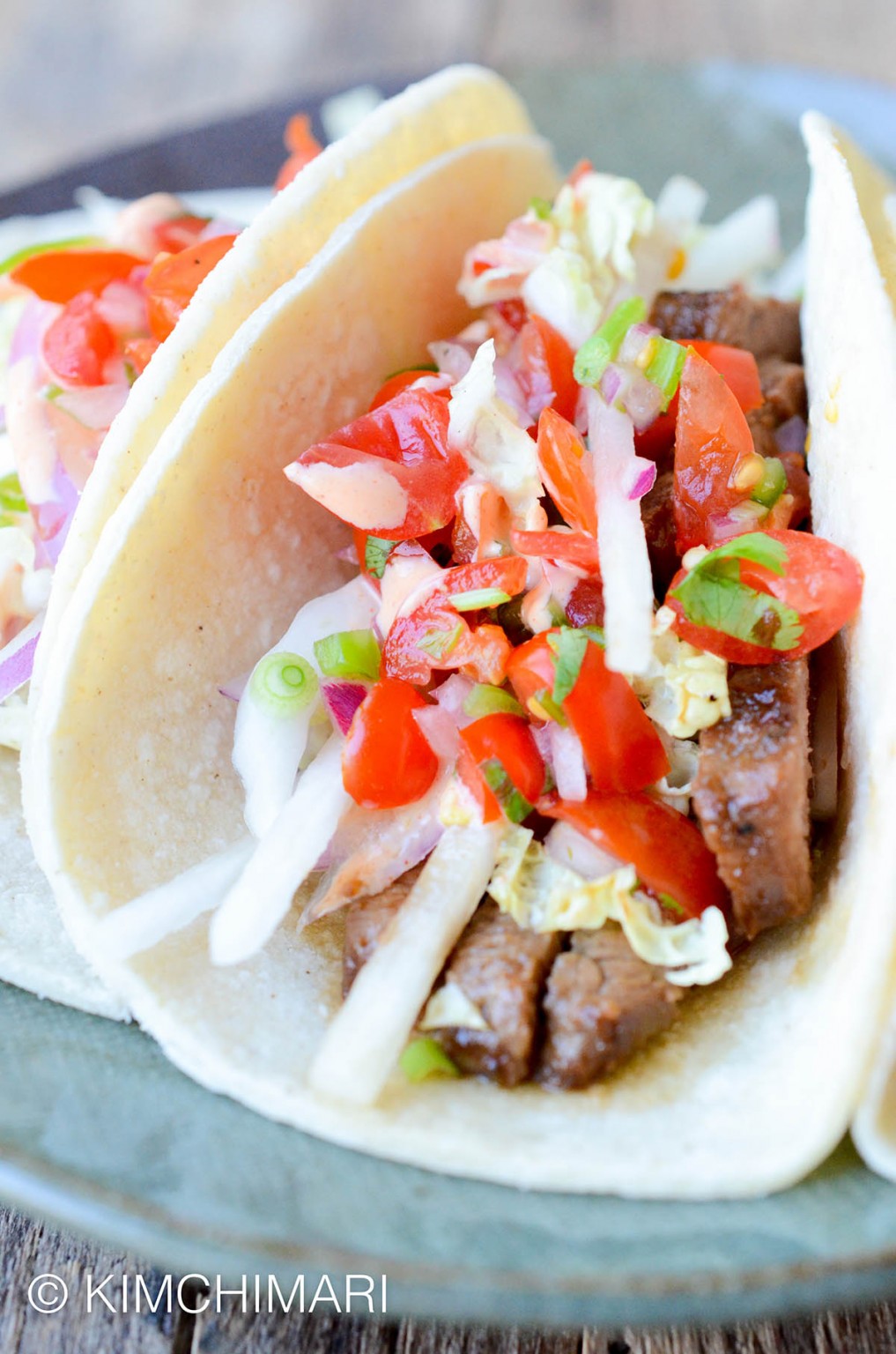 Korean Tacos with Kalbi and Napa Cabbage Slaw - Kimchimari