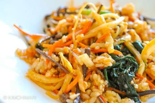 Bibimbap - Korean Mixed Rice with Meat and Vegetables - Kimchimari