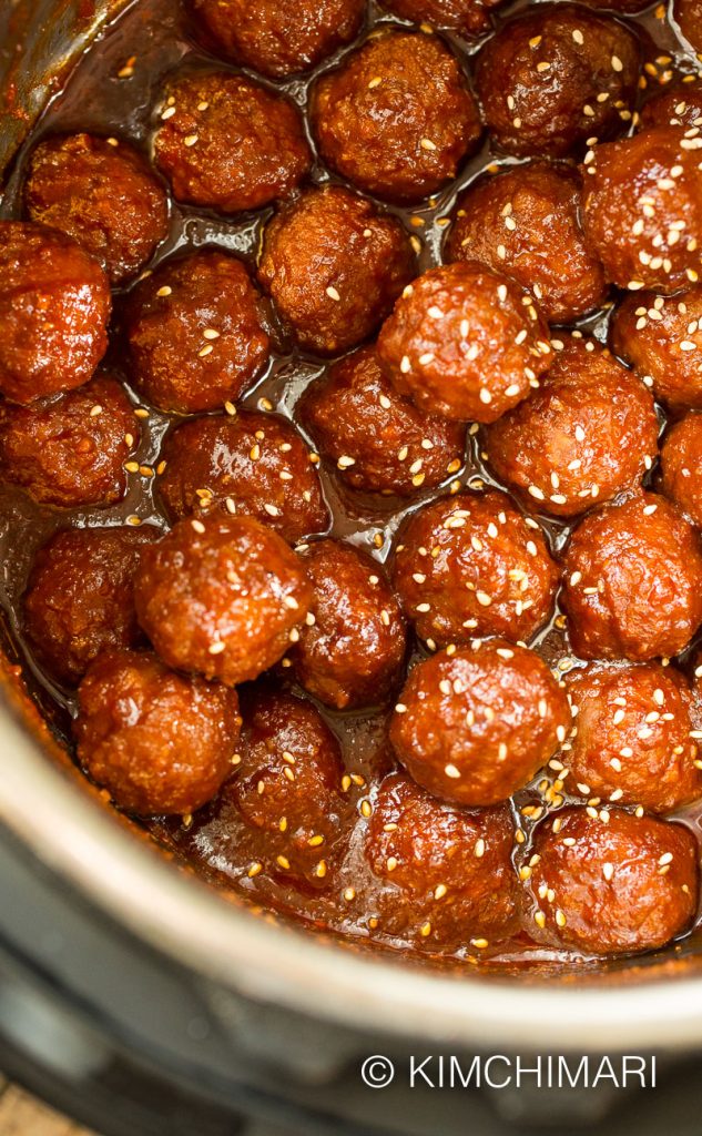 Sweet Gochujang Meatballs Appetizer - Instant Pot or Regular - Kimchimari