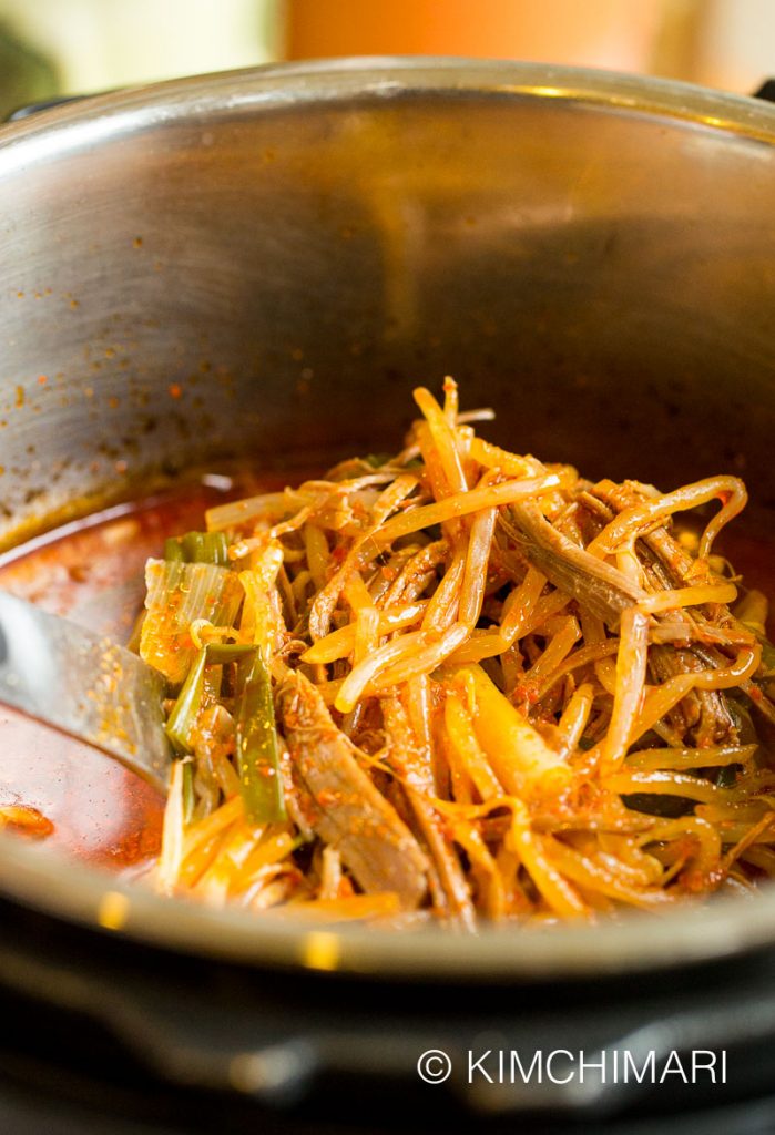 Instant Pot Yukgaejang - Korean Spicy Beef Soup(육개장) - Kimchimari
