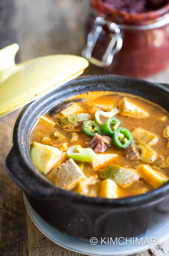 Beef Doenjang Jjigae (Soybean Paste Stew) using Restaurant Kalbi ...