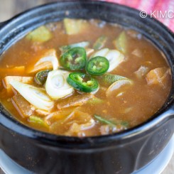 Beef Doenjang Jjigae (Soybean Paste Stew) using Restaurant Kalbi ...