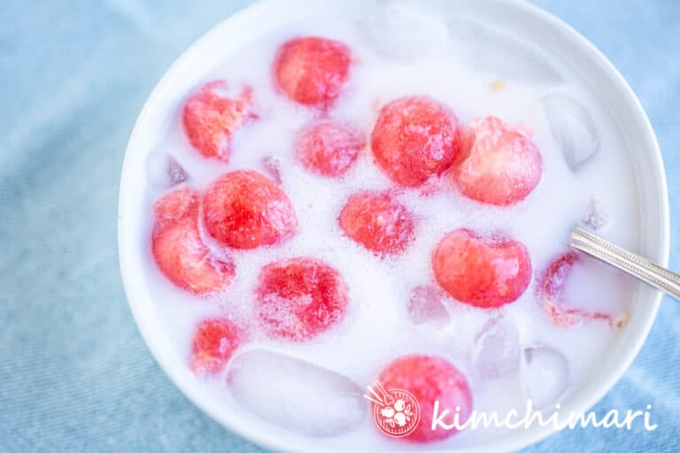 Korean Watermelon Punch (Subak Hwachae 수박화채) - Kimchimari