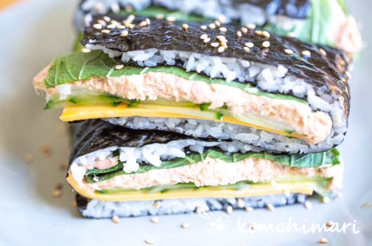 Easy Folded Kimbap Sandwich - 2 Ways - Kimchimari