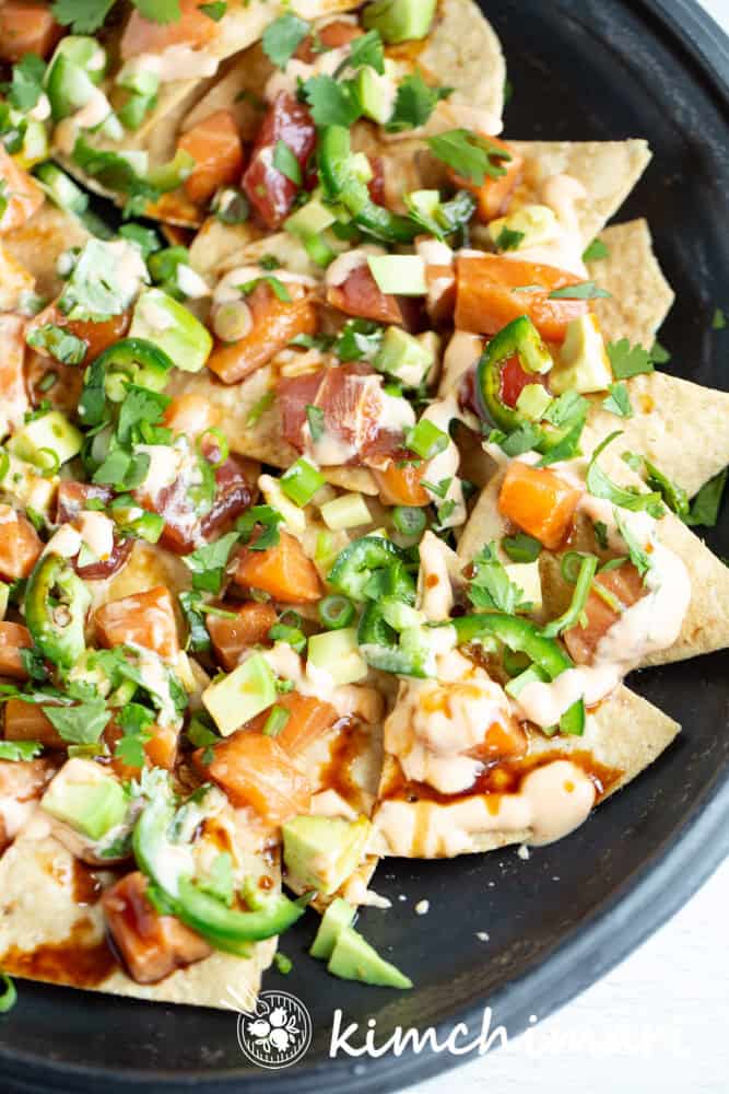 Poke Nachos with Gochujang Mayo Sauce - Kimchimari