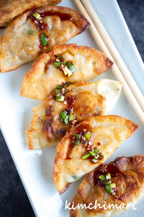 Yaki Mandu (Korean Fried Dumplings) aka Gun Mandu - Kimchimari