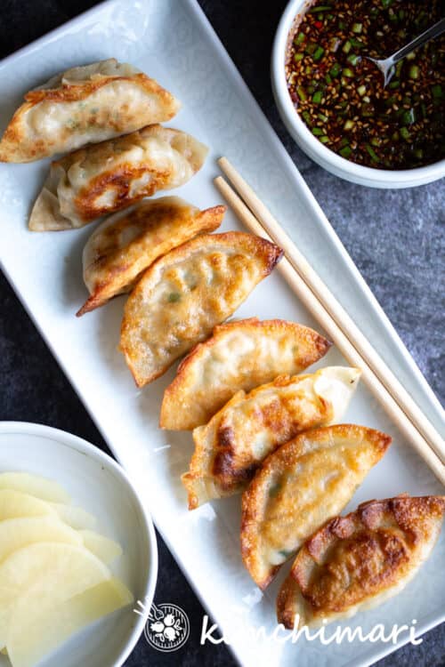 Yaki Mandu (Korean Fried Dumplings) aka Gun Mandu - Kimchimari